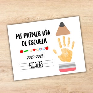 Back to School Spanish Handprint Art, Preschool Sign, Handprint Craft ...