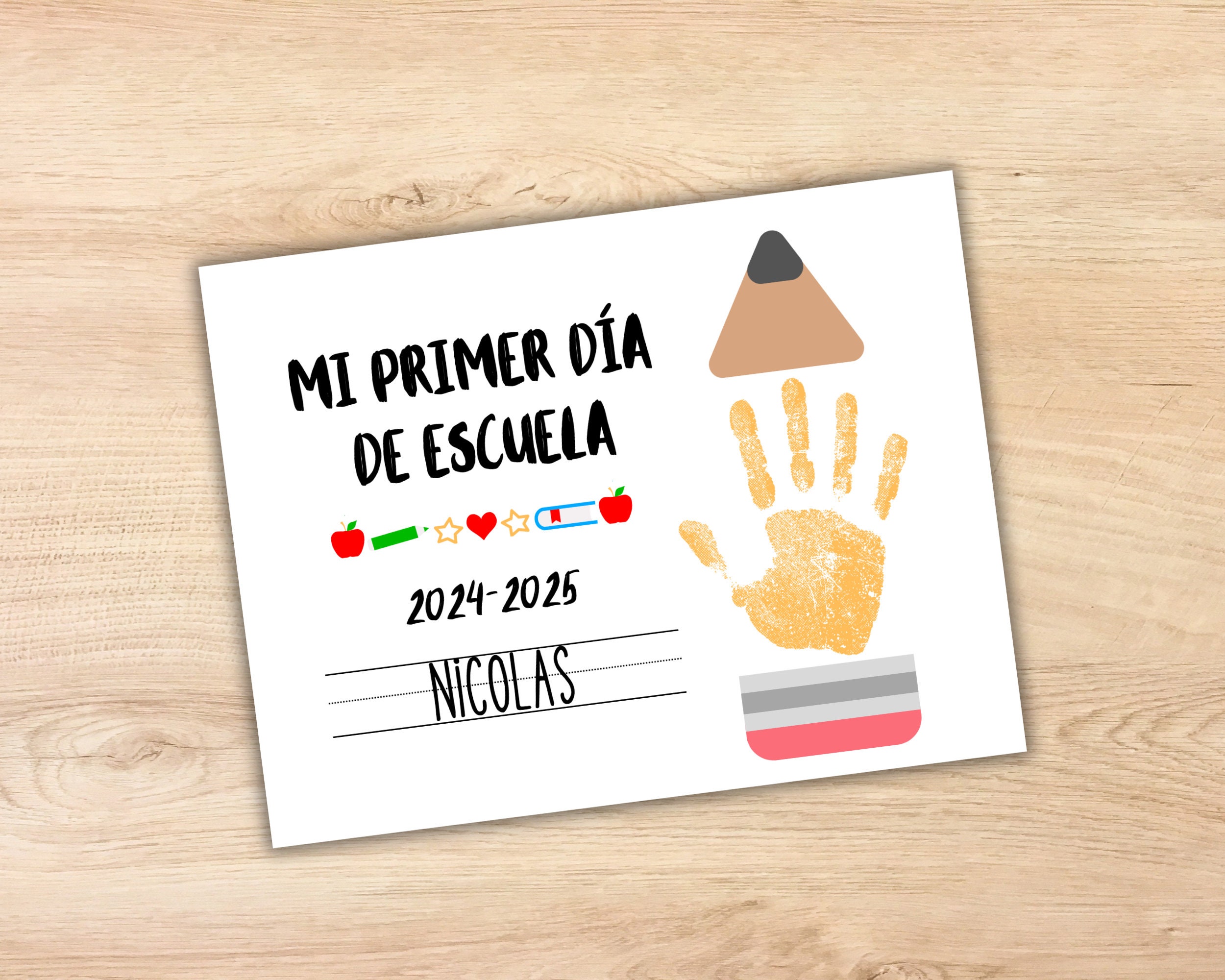 Back to School Spanish Handprint Art, Preschool Sign, Handprint Craft ...