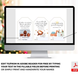 Printable Christmas Nativity Scene Gift Tags, Christian Christmas Bible ...