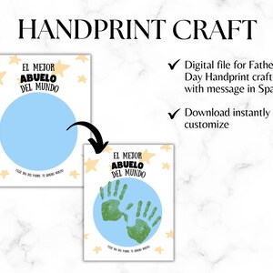 Father's Day Spanish Handprint for Grandpa, Dia Del Padre Regalo Para ...