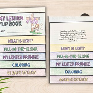 Lent Activity Kids Flip Book, Lent Coloring Pages, Lenten Sunday School ...