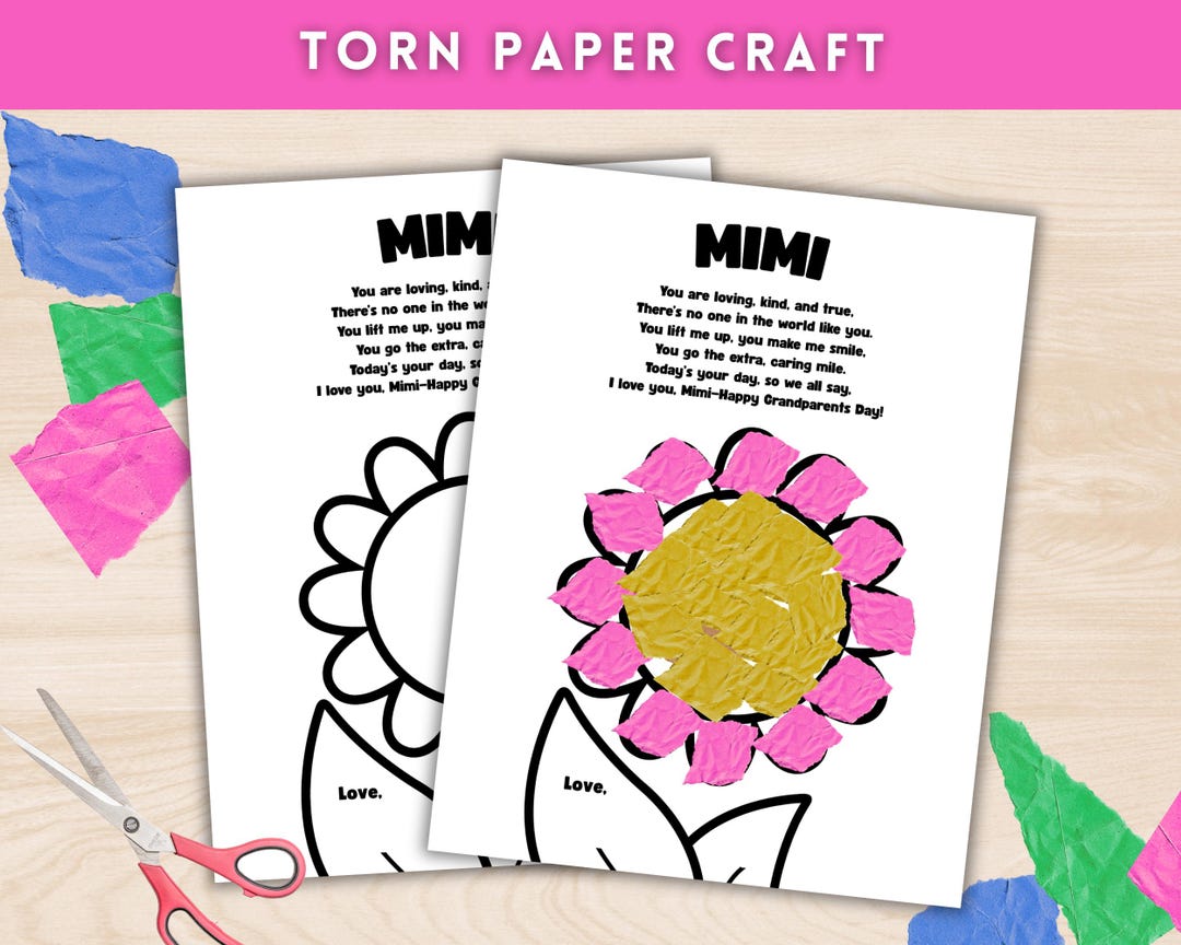 Torn Paper Grandparents Day Craft for Mimi, All About My Grandma ...