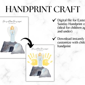 Easter Handprint Craft, Holy Week Printable Handprint Art, He is Risen ...