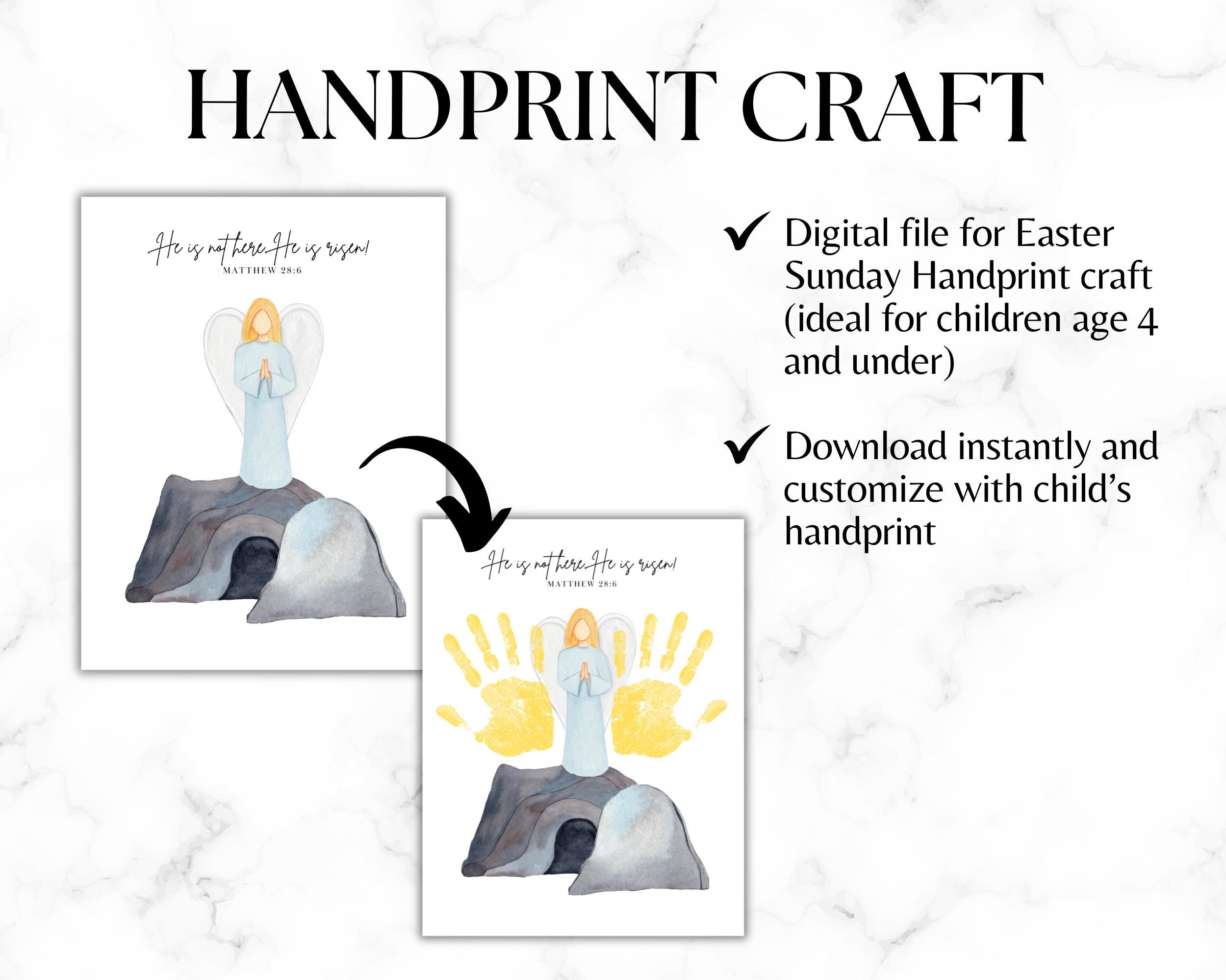 Easter Handprint Craft, Holy Week Printable Handprint Art, He is Risen ...