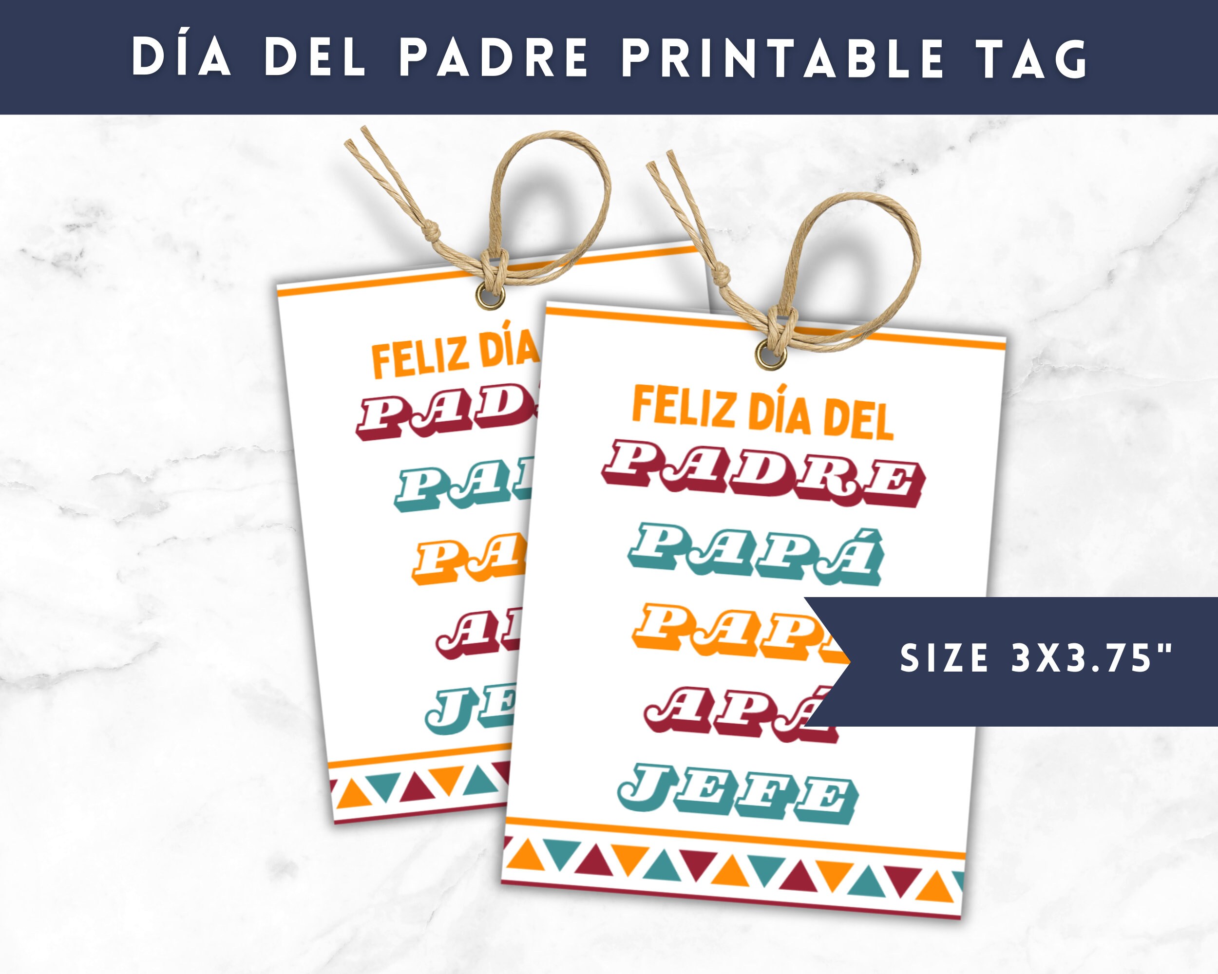 Father's Day Gift Tag Spanish, Feliz Dia Del Padre Printable Tag ...
