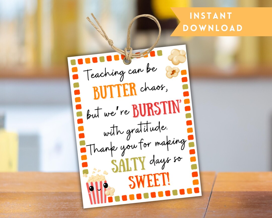 Teacher Appreciation Popcorn Bar, Teacher Appreciation Tags Candy ...