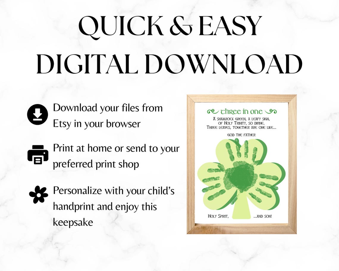 St. Patrick Handprint Art, Shamrock Handprint Craft, Holy Trinity ...