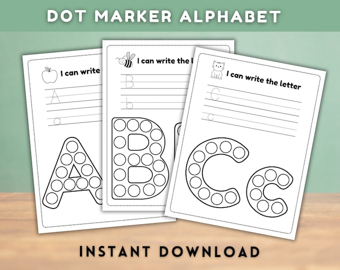 Dot Marker Coloring Pages: Fine Motor Skills Activity (42 US Letter ...