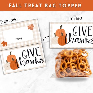Printable Fall Cookie Tag, Happy Fall Treat Bag Topper, Friendsgiving ...