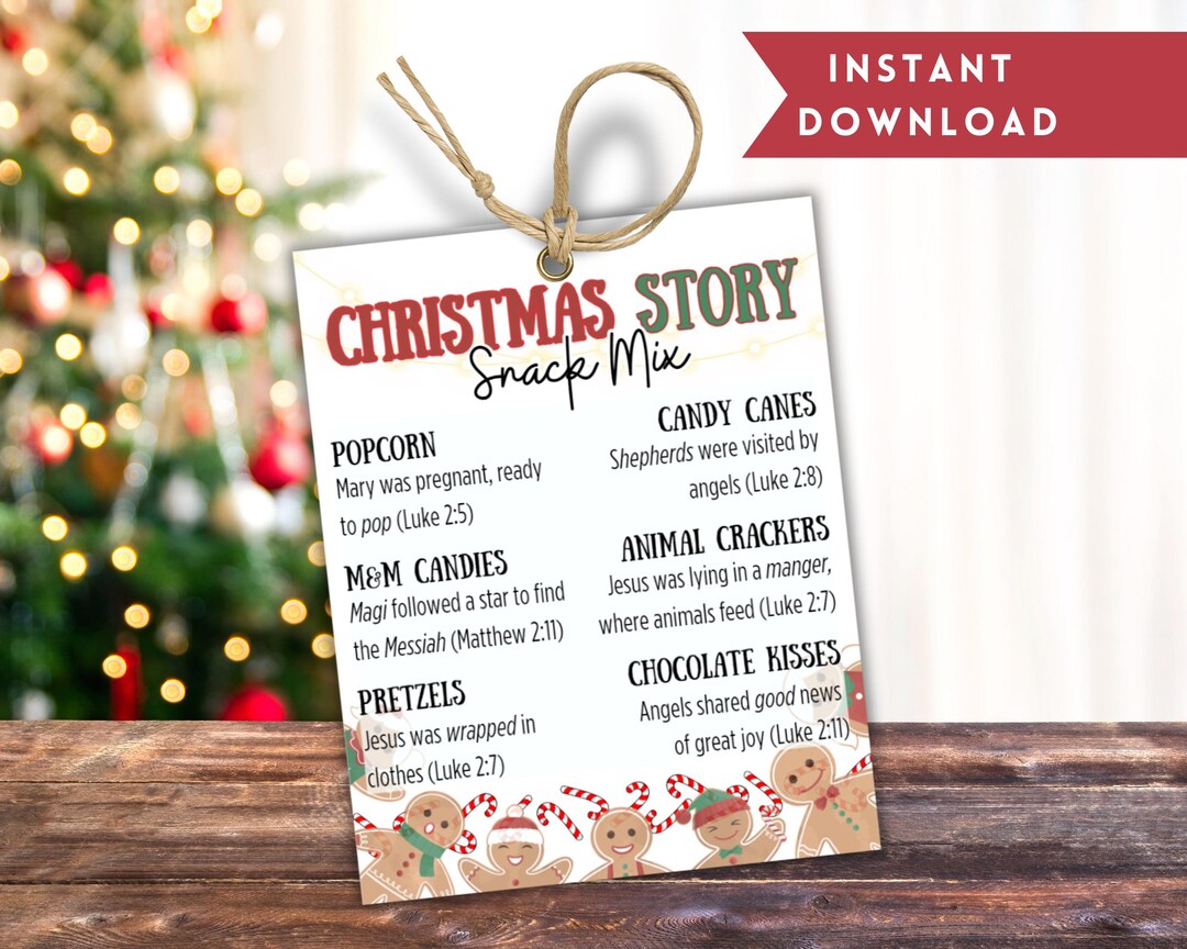 Nativity Story Snack Mix Topper, Christmas Story Snack Mix, Christmas ...