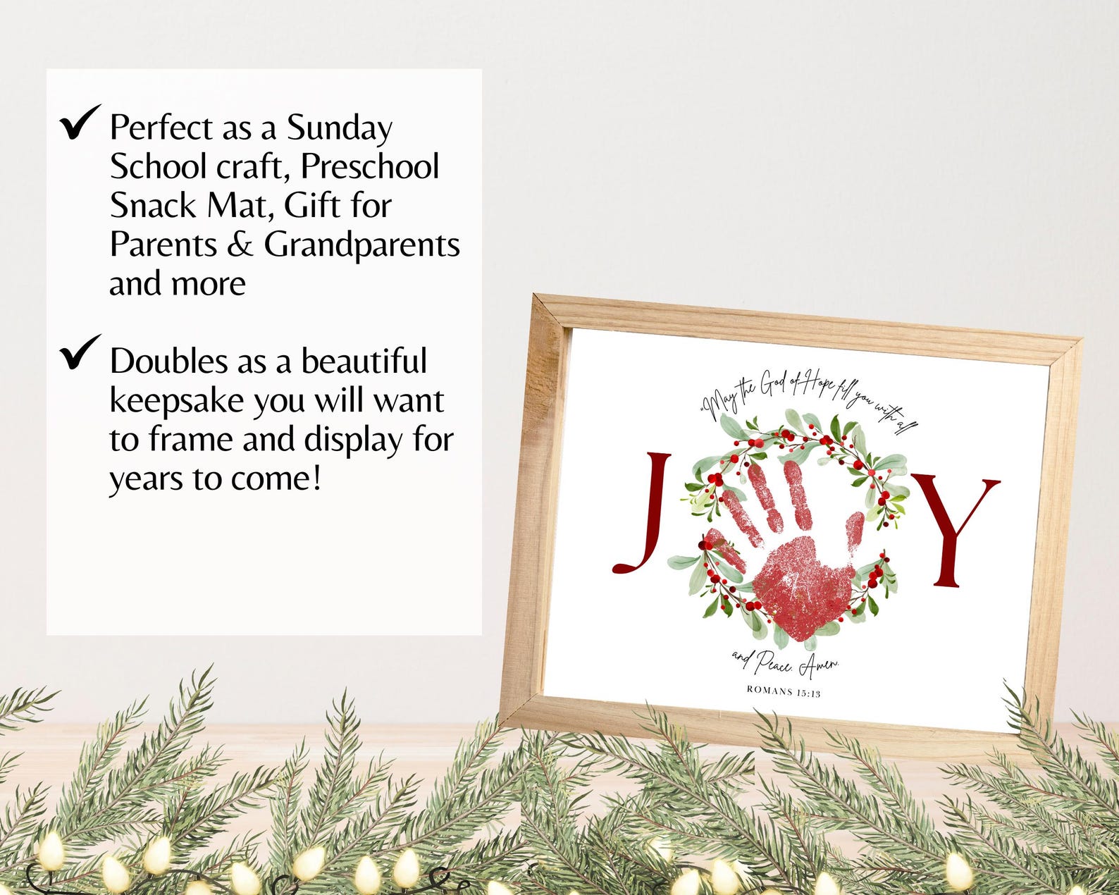 Printable Christmas Handprint Craft for Sunday School, Christian ...