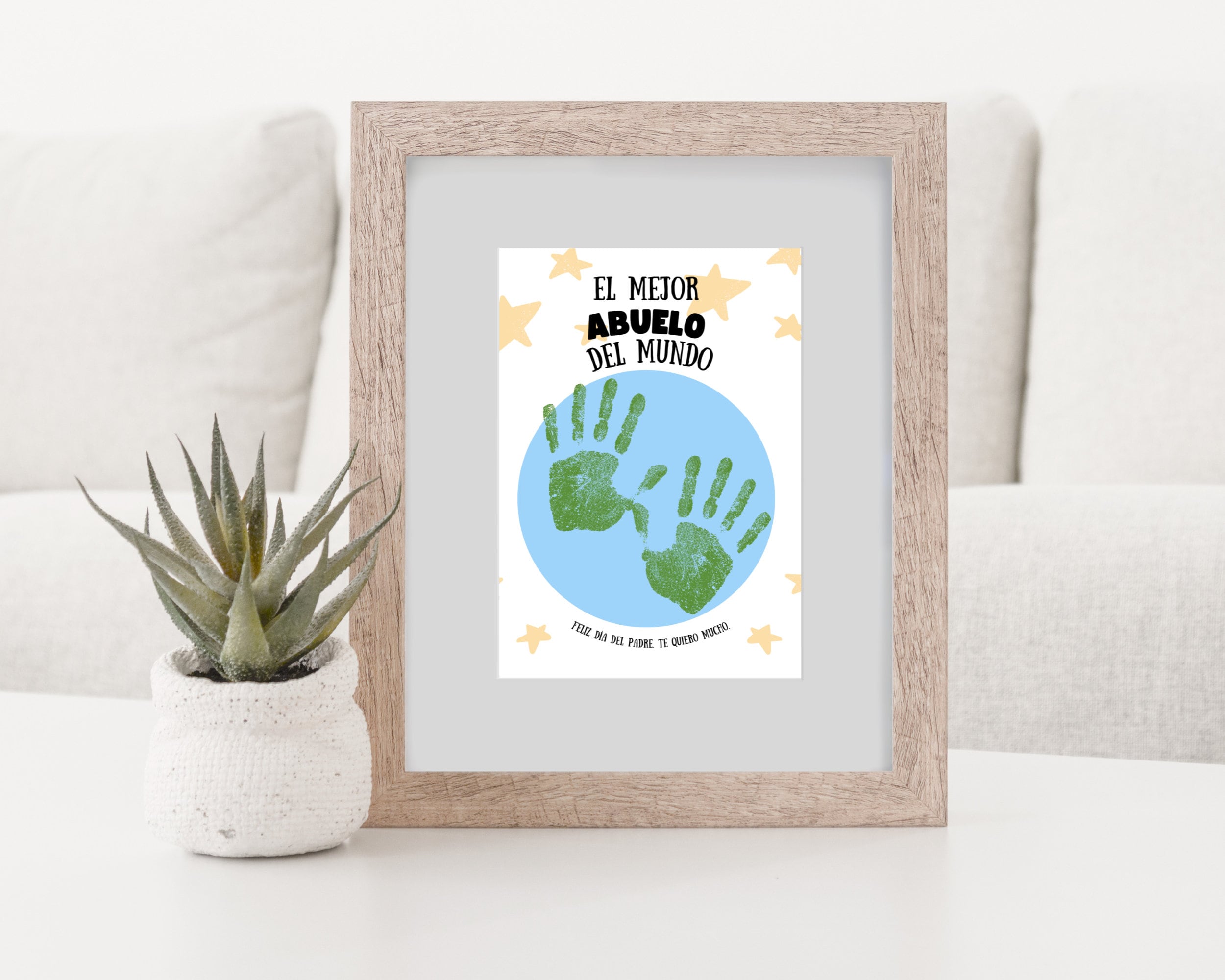 Father's Day Spanish Handprint for Grandpa, Dia Del Padre Regalo Para ...
