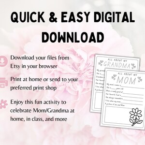 All About My Mom Printable Interview, All About Grandma, Mothers Day ...