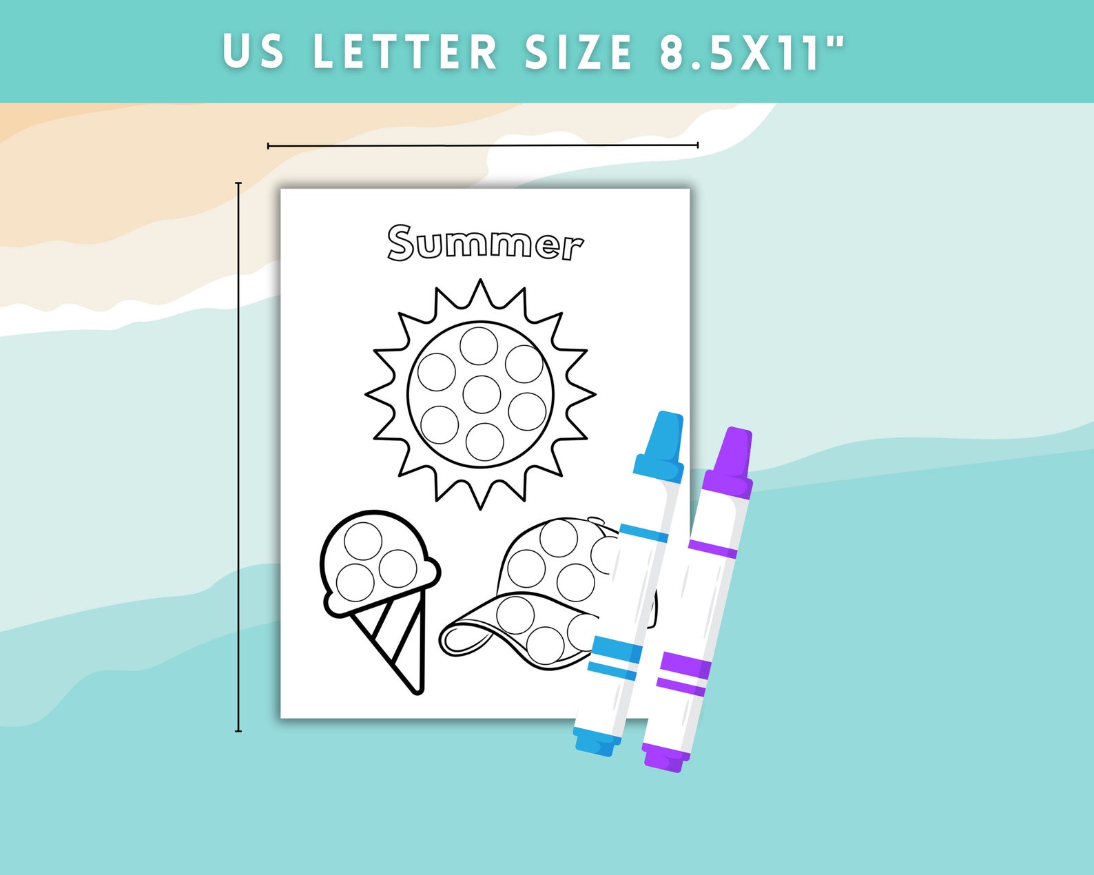 Summer Dot Marker Activities, Dot Marker Coloring Sheets, Dot Marker ...