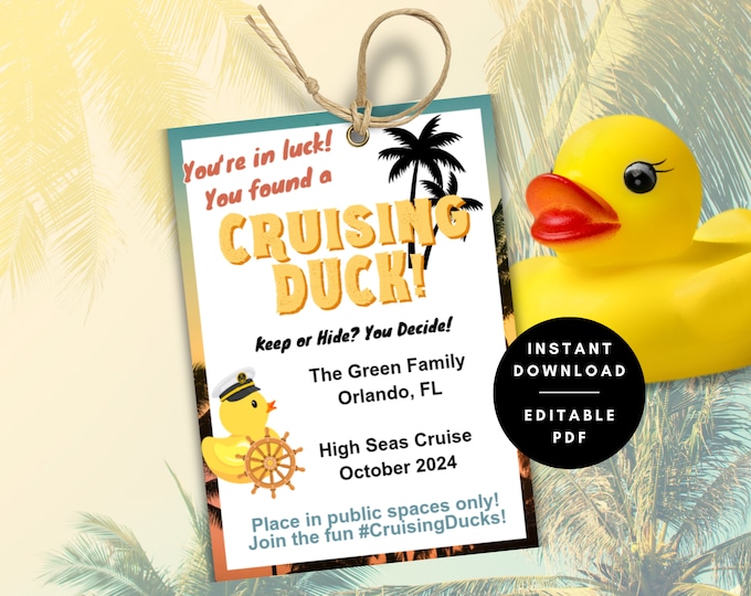 Cruising Ducks Princess INSTANT DOWNLOAD Tags- Cruise Ship- Rubber Duck ...