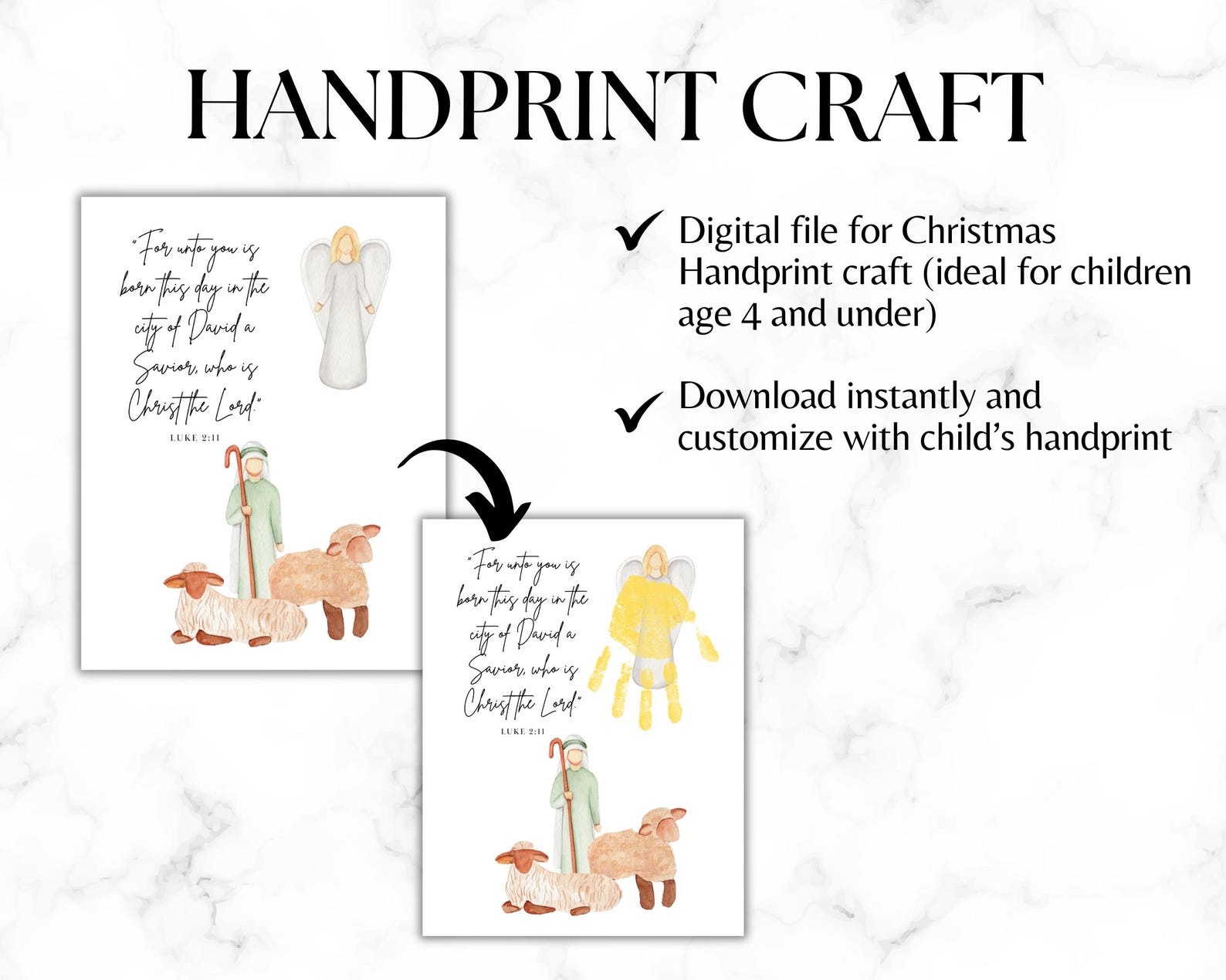 Christmas Handprint Craft for Sunday School, Christian Preschool ...