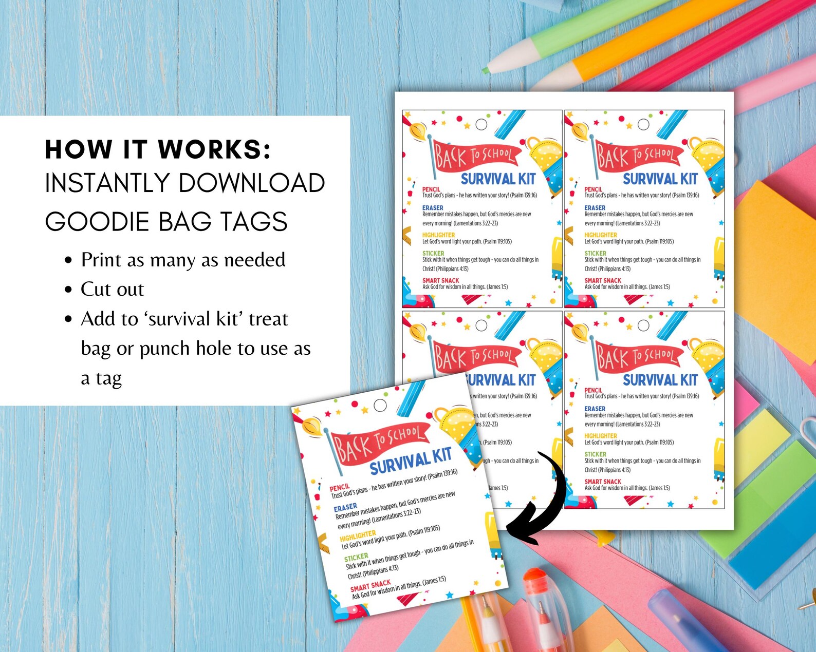 God's Back to School Survival Kit With Bible Verses, Christian Back to ...