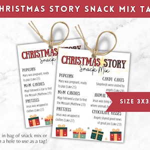 Nativity Story Snack Mix Topper, Christmas Story Snack Mix, Christmas ...