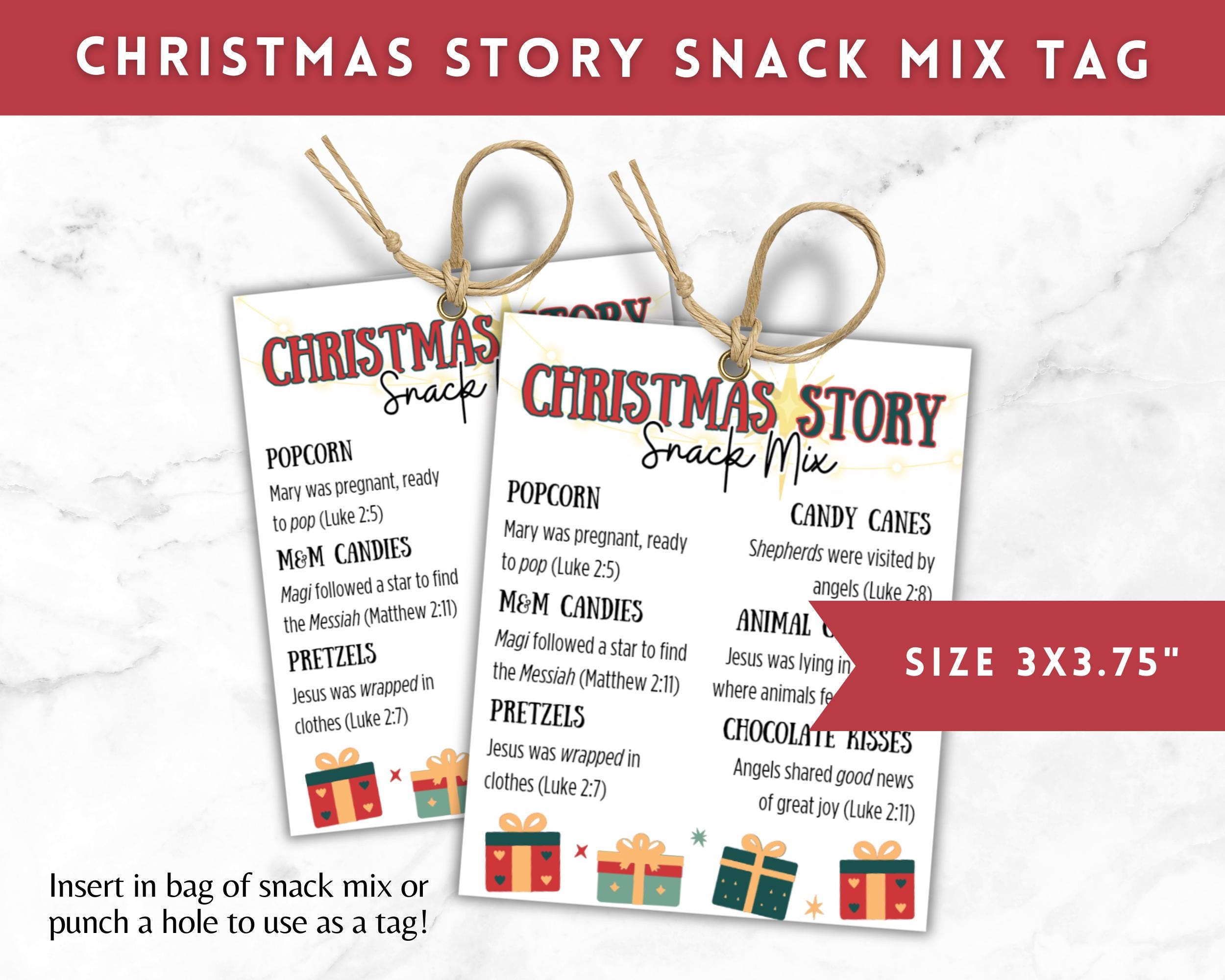 Nativity Story Snack Mix Topper, Christmas Story Snack Mix, Christmas ...