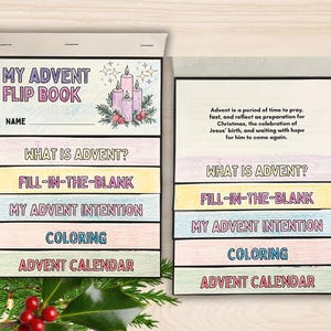Advent Calendar Kids Flip Book, Advent Bible Craft, Christmas Coloring ...