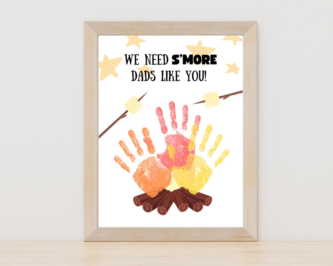 Handprint Smores Father's Day, Father's Day Handprint Sign, Handprint ...