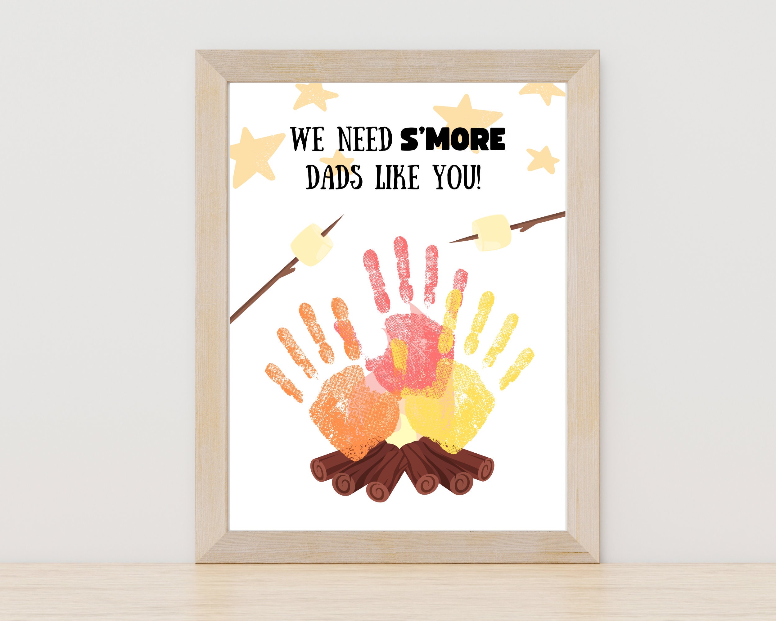 Handprint Smores Father's Day, Father's Day Handprint Sign, Handprint ...