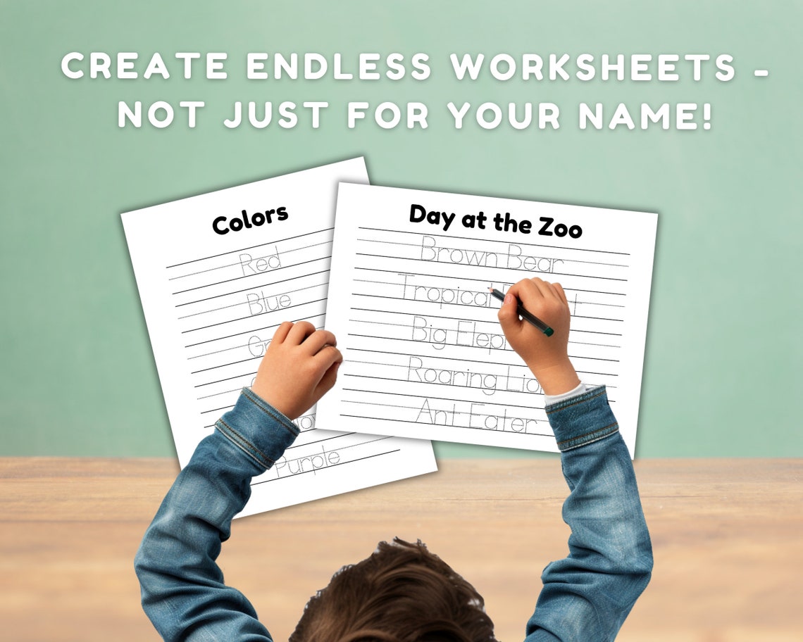 Name Tracing Template Editable, Trace Name Handwriting Practice, Name ...