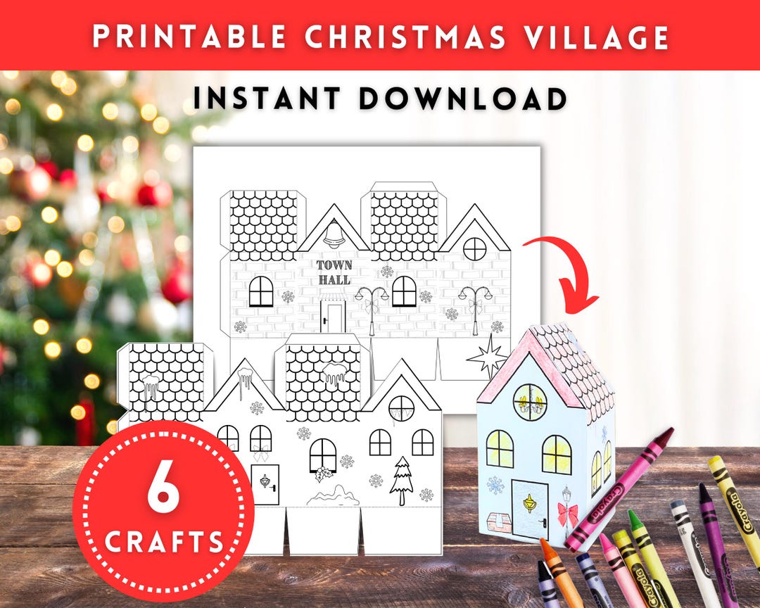 Paper House Christmas, Printable Paper House Template for Christmas ...