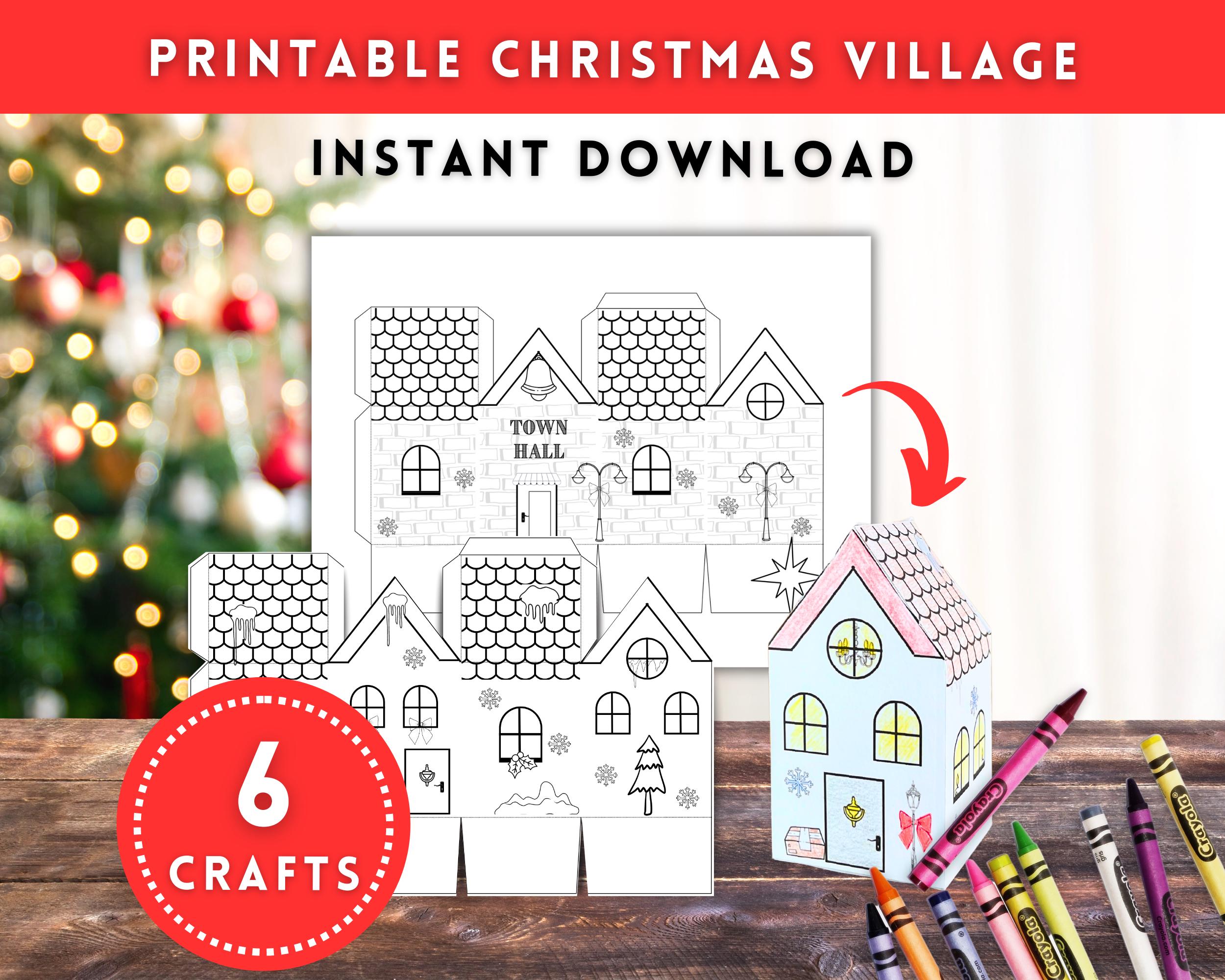 Paper House Christmas, Printable Paper House Template for Christmas ...