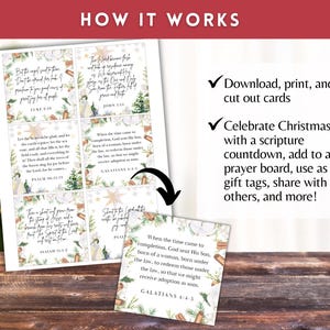 Christian Christmas Bible Verse Cards, Advent Scripture Cards for ...
