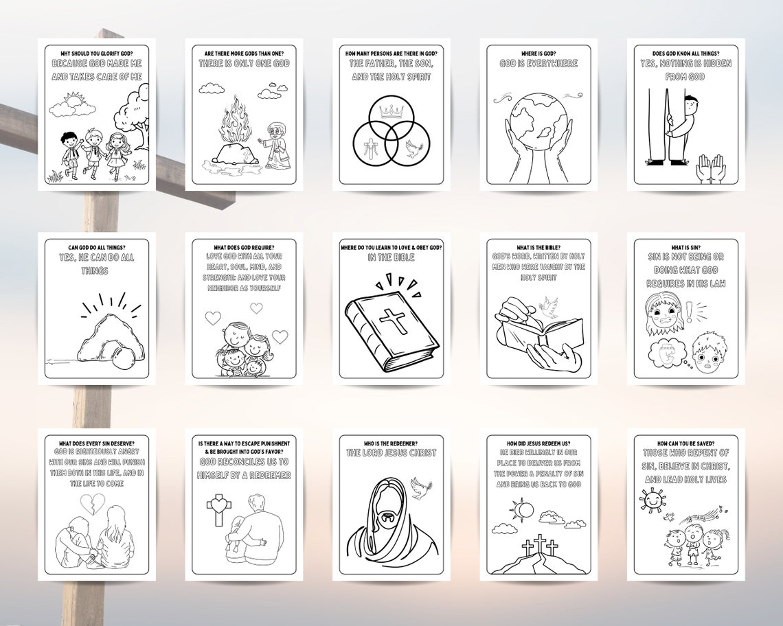 Catechism Coloring Sheets, Christian Coloring Page for Kids, Kids ...
