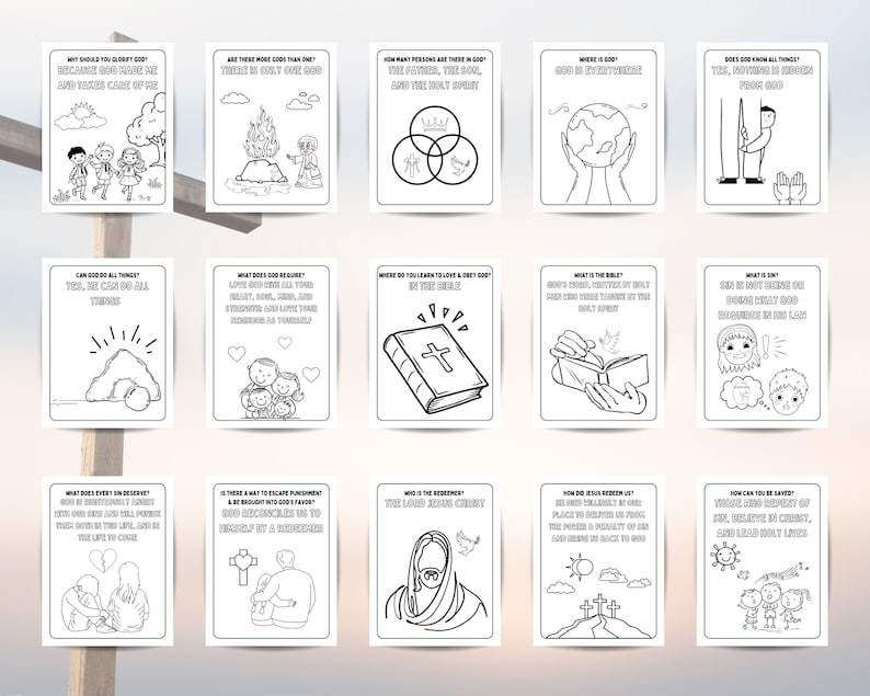 Catechism Coloring Sheets, Christian Coloring Page for Kids, Kids ...