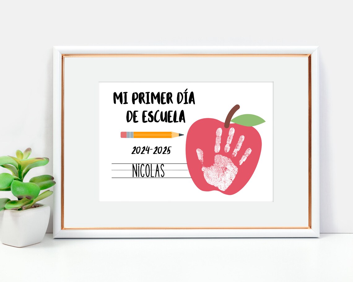 Back to School Spanish Handprint Art, Preschool Sign, Handprint Craft ...