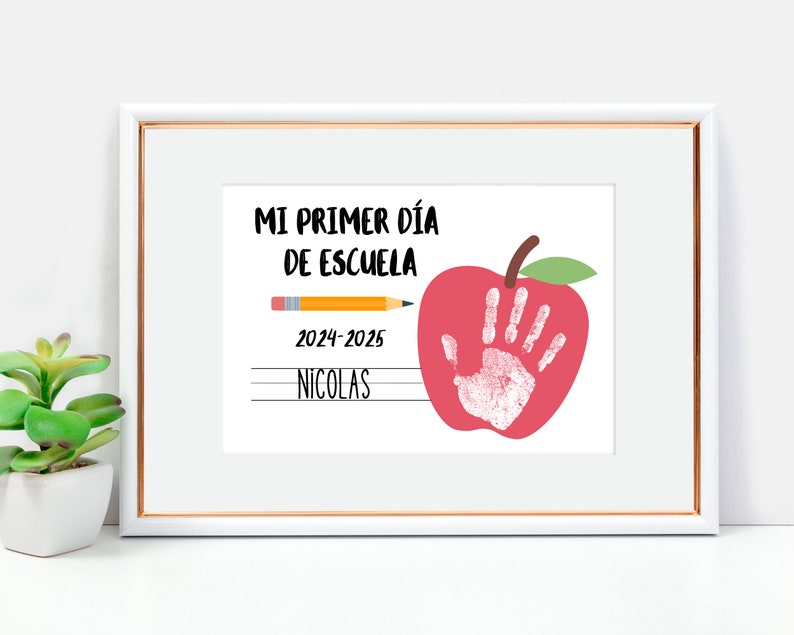 Back to School Spanish Handprint Art, Preschool Sign, Handprint Craft ...