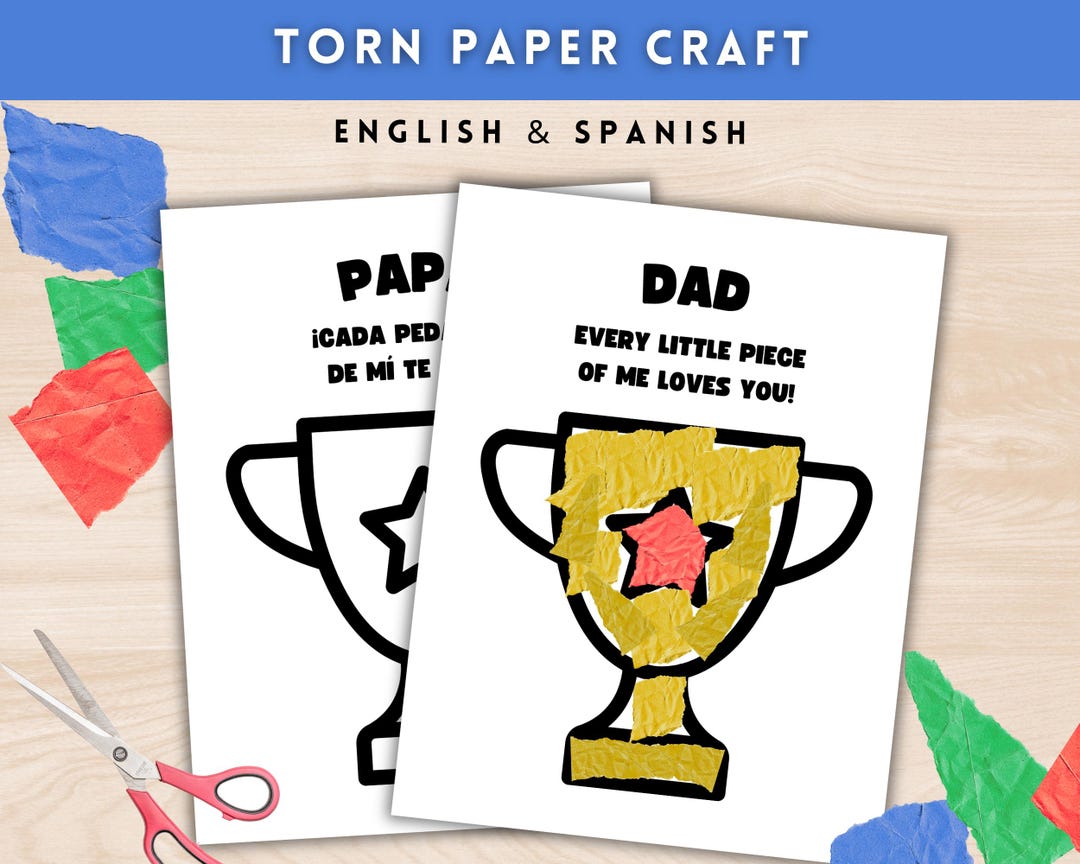 Fathers Day Craft for Preschoolers, Torn Paper Dad Printable, Preschool ...