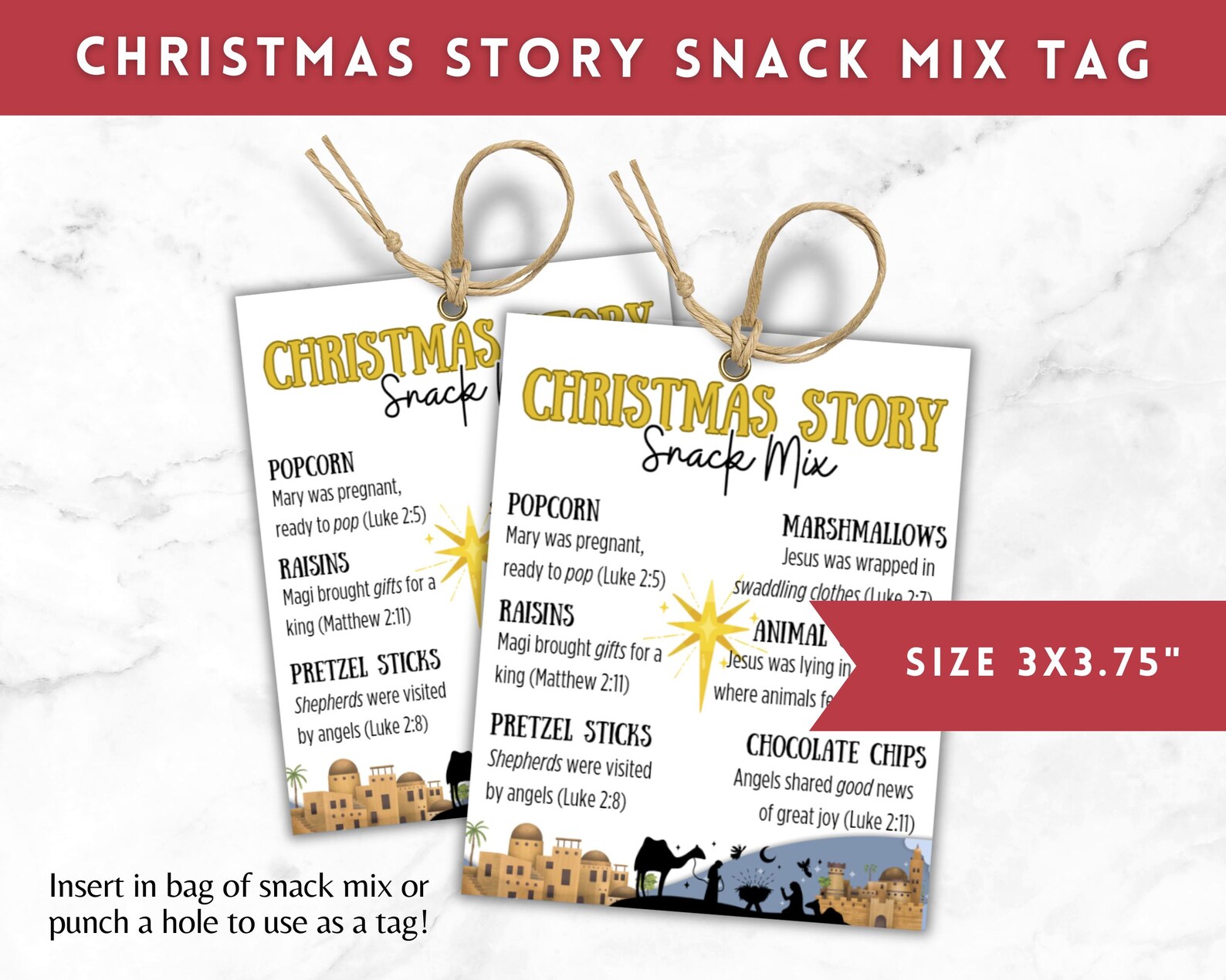 Dye-free Nativity Story Snack Mix Topper, Christmas Story Snack Mix ...