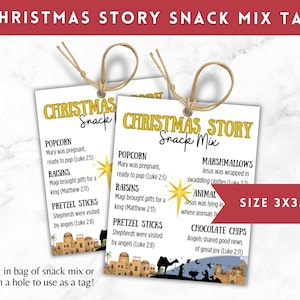 Dye-free Nativity Story Snack Mix Topper, Christmas Story Snack Mix ...