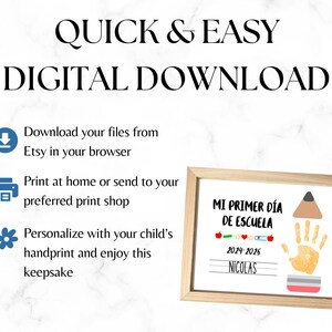 Back to School Spanish Handprint Art, Preschool Sign, Handprint Craft ...