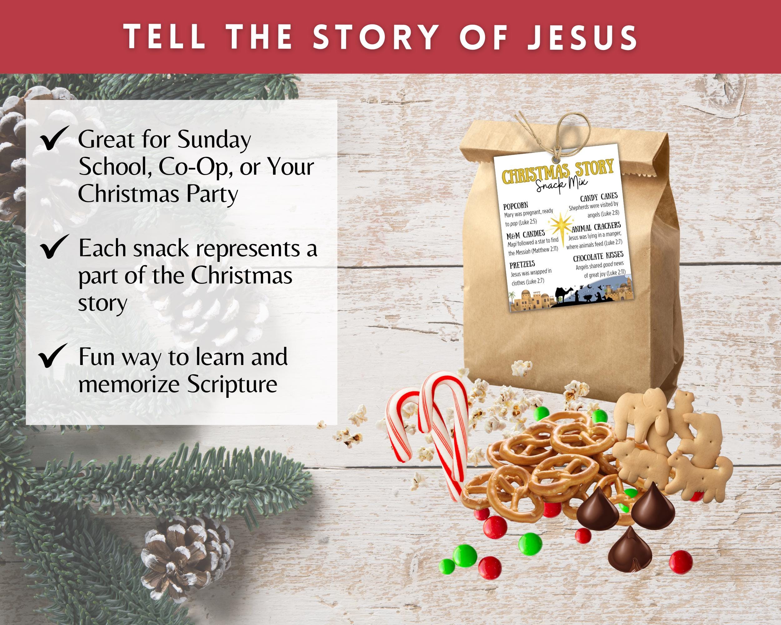 Nativity Story Snack Mix Topper, Christmas Story Snack Mix, Christmas ...