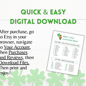 Leprechaun Name Game Printable, Whats Your Leprechaun Name St Patricks ...