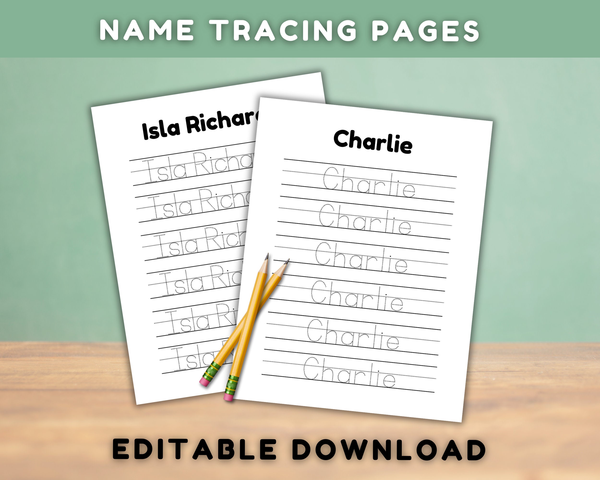 Name Tracing Template Editable, Trace Name Handwriting Practice, Name ...