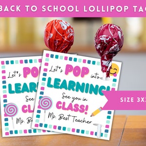 Editable Meet the Teacher Pop Tag, Back to School Lollipop Tag, First ...