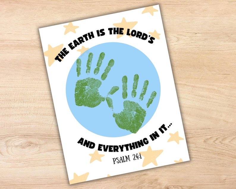 Earth Day Handprint Craft, Bible Verse Earth Day Printable Handprint ...