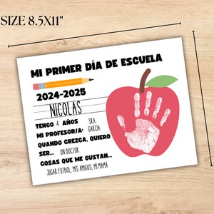 Back to School Sign Spanish Template, Handprint Art, Preschool Sign ...