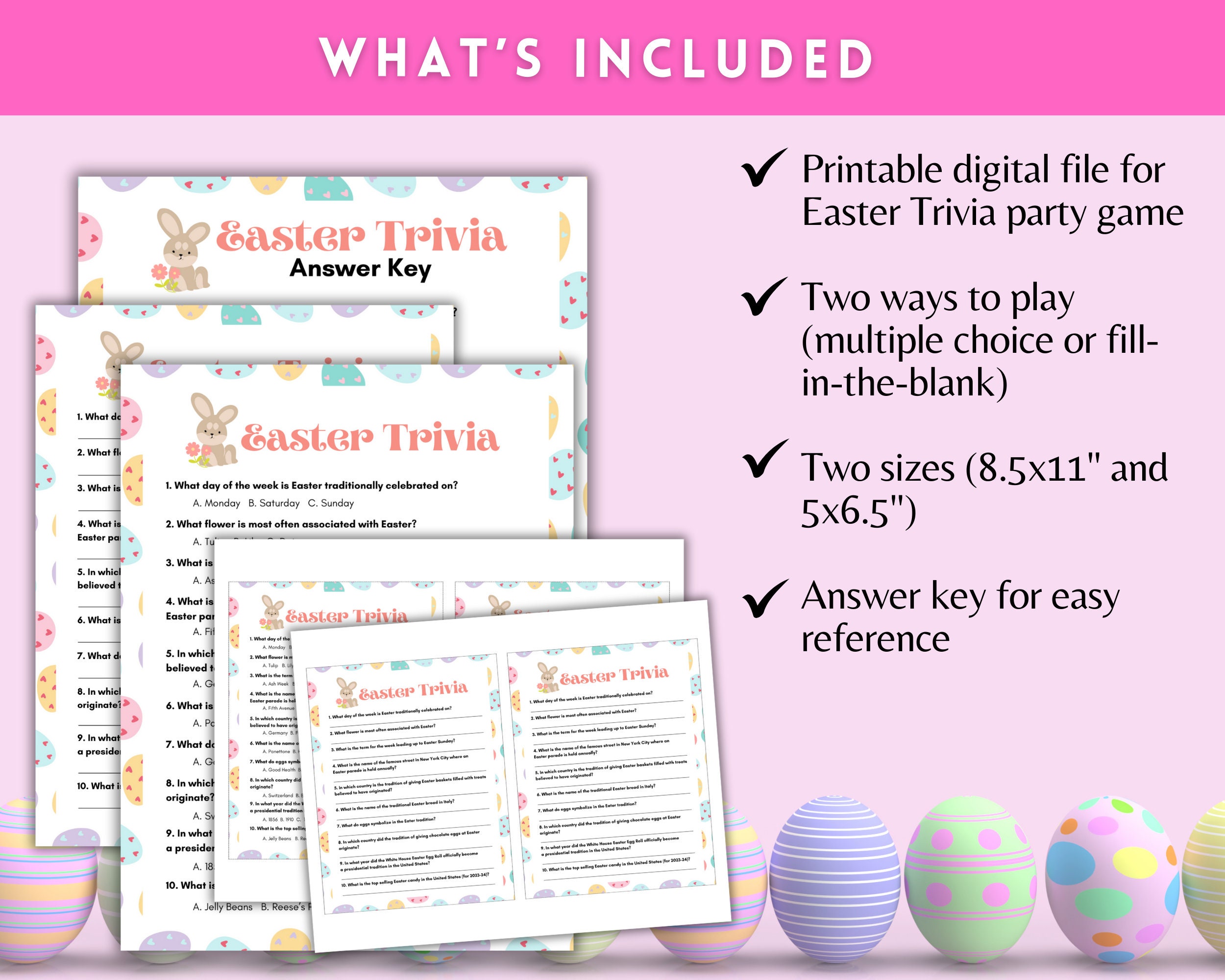 Easter Trivia Game, Easter Game Printable, Easter Trivia Friendly Feud ...