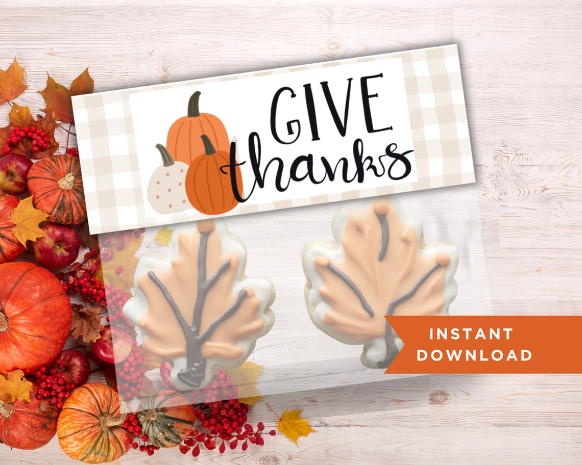 Printable Fall Cookie Tag, Happy Fall Treat Bag Topper, Friendsgiving ...
