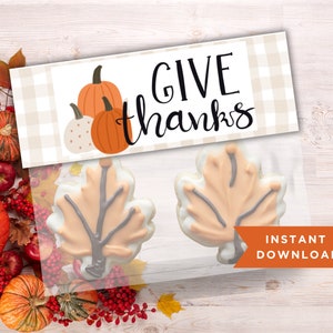 Printable Fall Cookie Tag, Happy Fall Treat Bag Topper, Friendsgiving ...