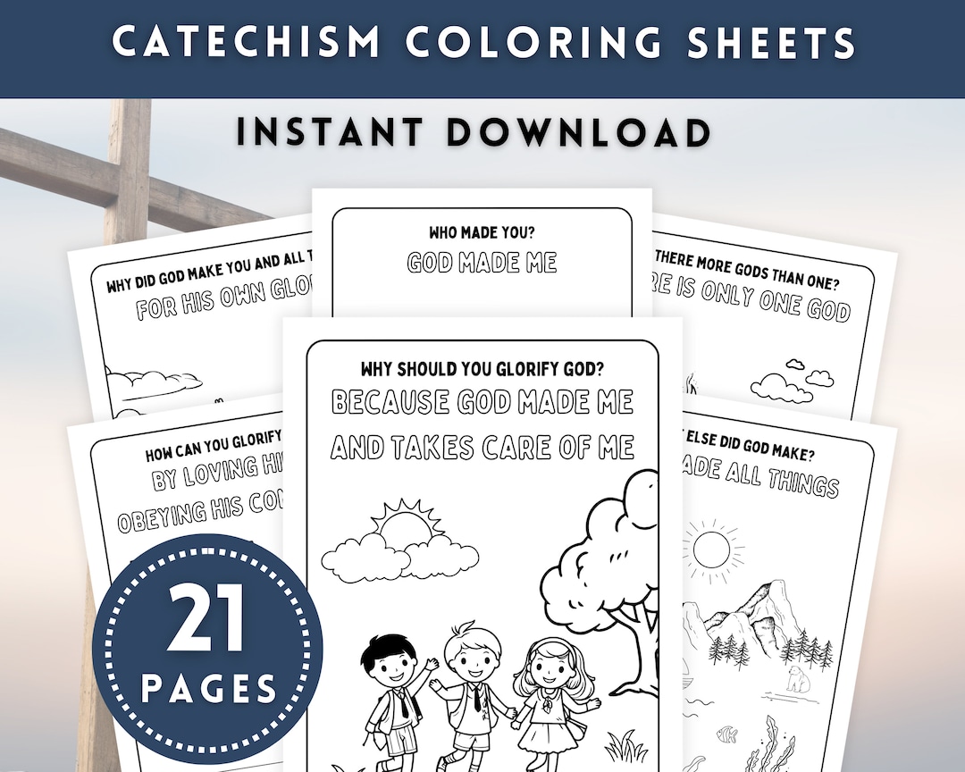 Catechism Coloring Sheets, Christian Coloring Page for Kids, Kids ...