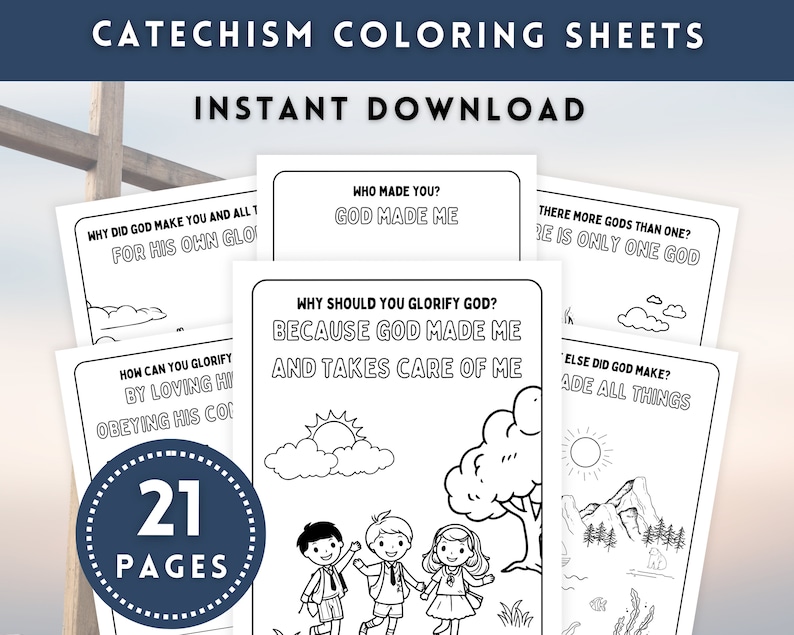 Catechism Coloring Sheets, Christian Coloring Page for Kids, Kids ...
