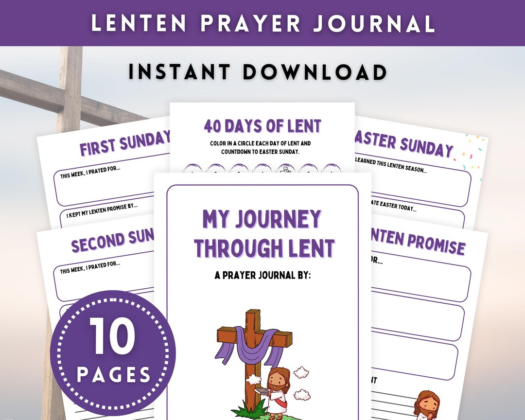 Lenten Prayer Journal for Kids, Lent Coloring Pages, Sunday School ...